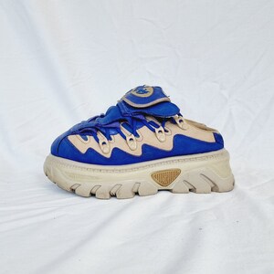 EU 38 / UK 5 Grey and Cobalt Blue Gordon Jack Platform Sneakers ...