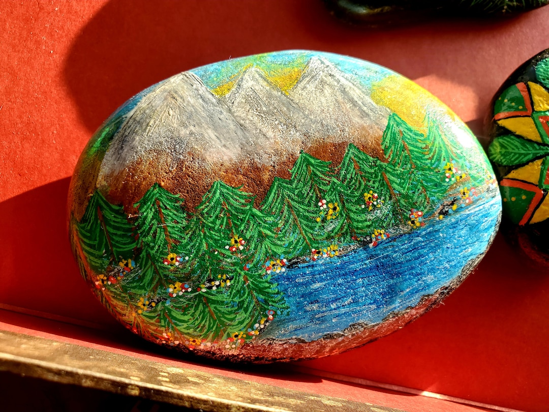 Mountain Scenery Acrylic Rock - Etsy