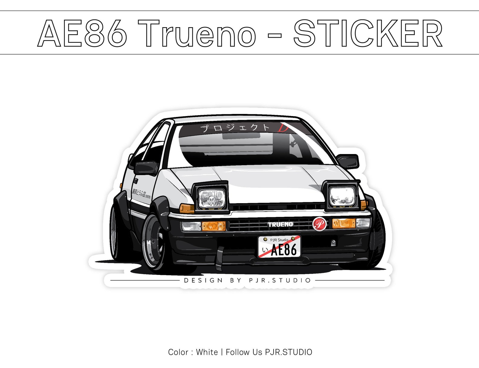 Bubble-free Stickers Ttoyota AE86 Trueno Initial D Car - Etsy
