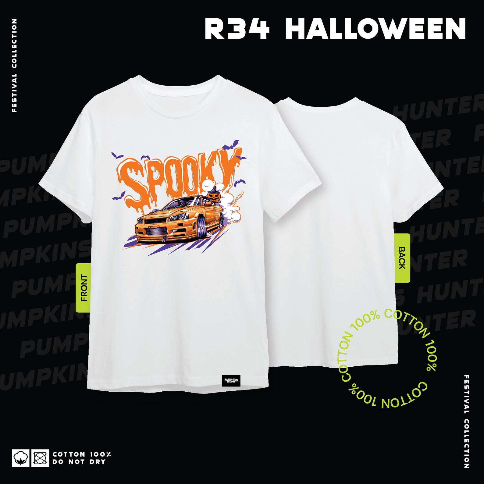 Halloween Pumpkin R34 T-shirt: JDM Car Lover Gift - Etsy