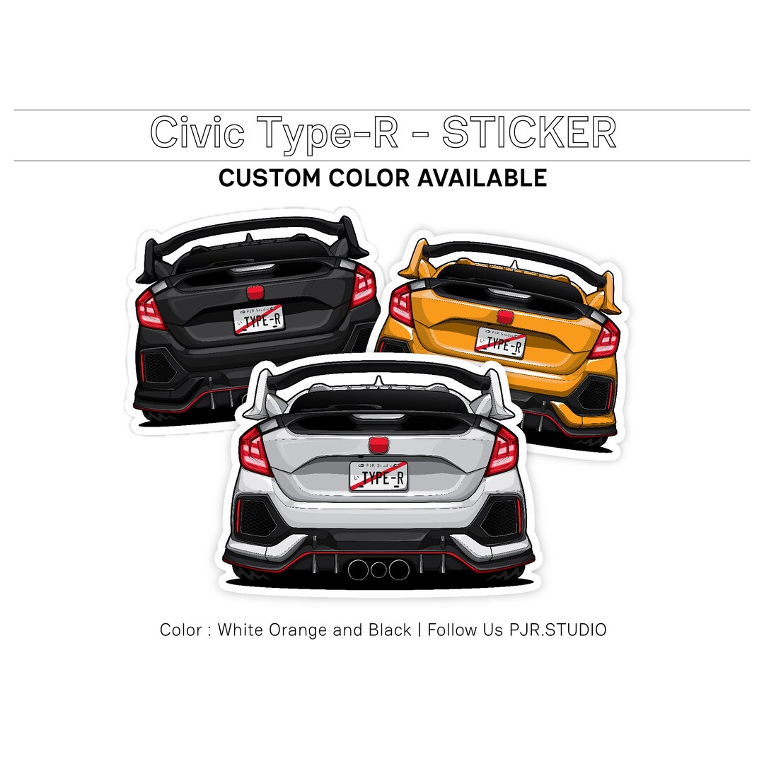 Stickers Honda Civic Type-r Fk8 Car Sticker, Car Lover, Pjrstudio, Jdm ...