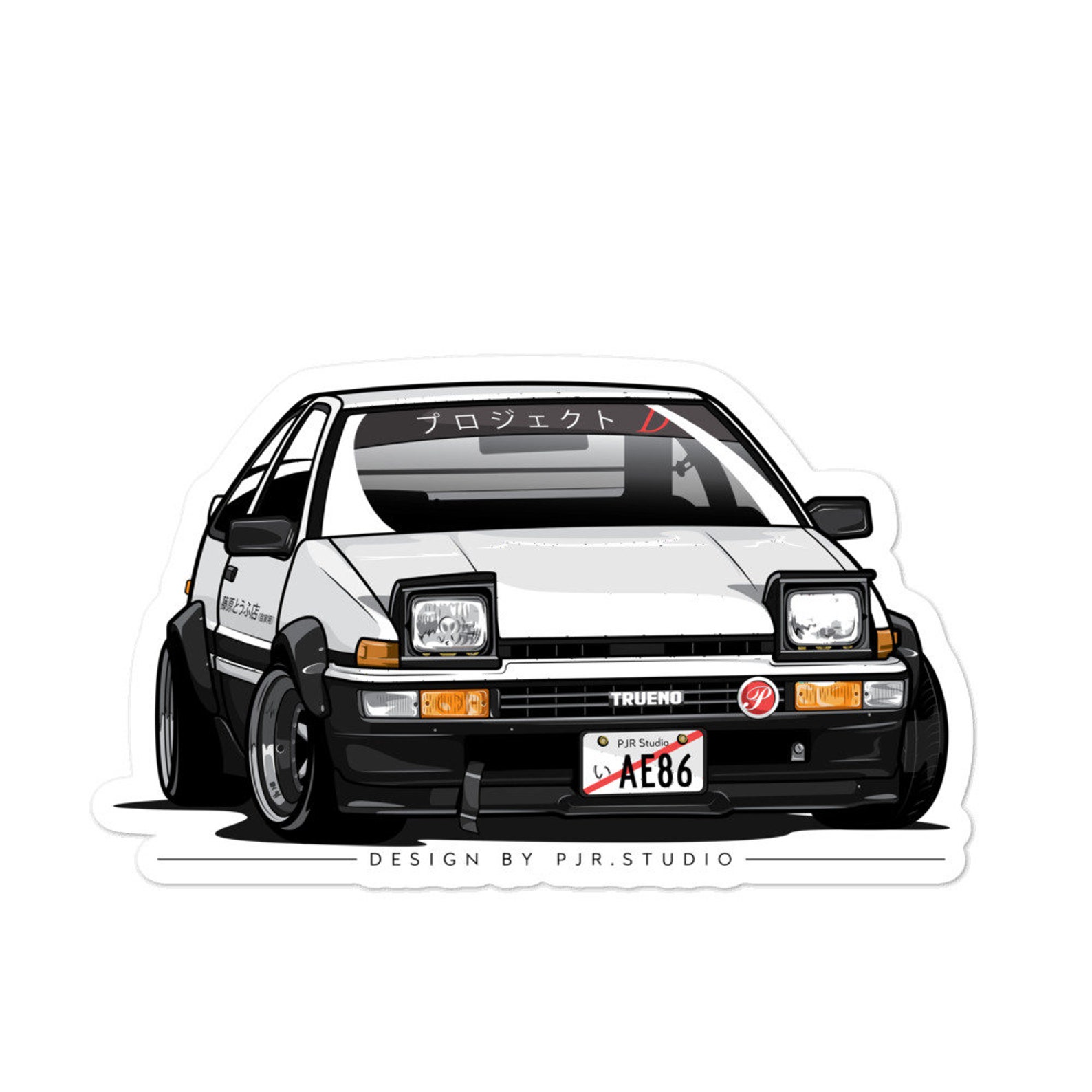 Bubble-free Stickers Ttoyota AE86 Trueno Initial D Car - Etsy