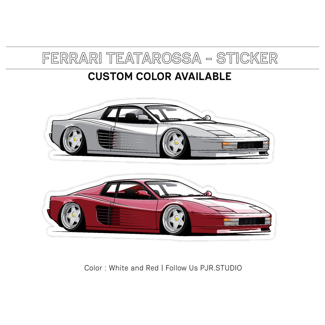 Stickers | Ferrari Testarossa | Pjrstudio | Car Sticker, Car Lover ...