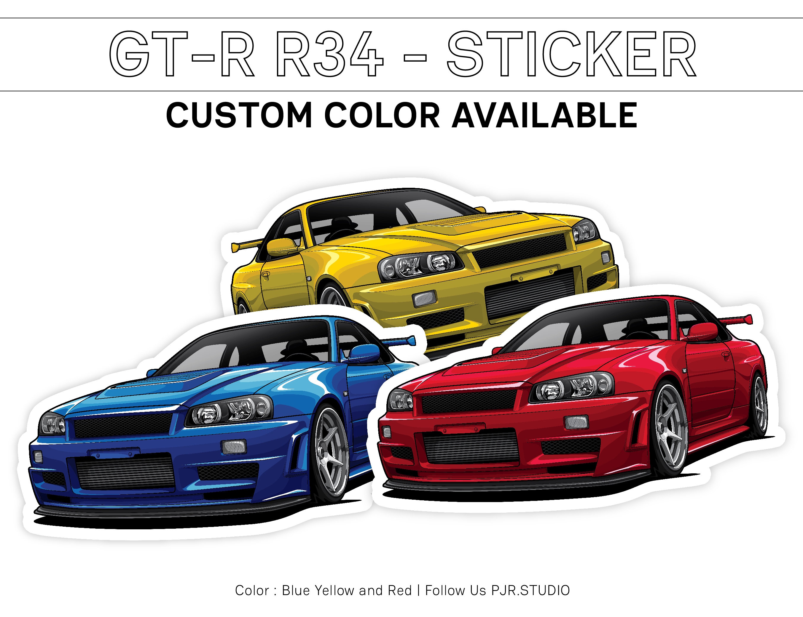 Bubble-free Stickers Nissan GT-R R34 Nismo Car Sticker - Etsy