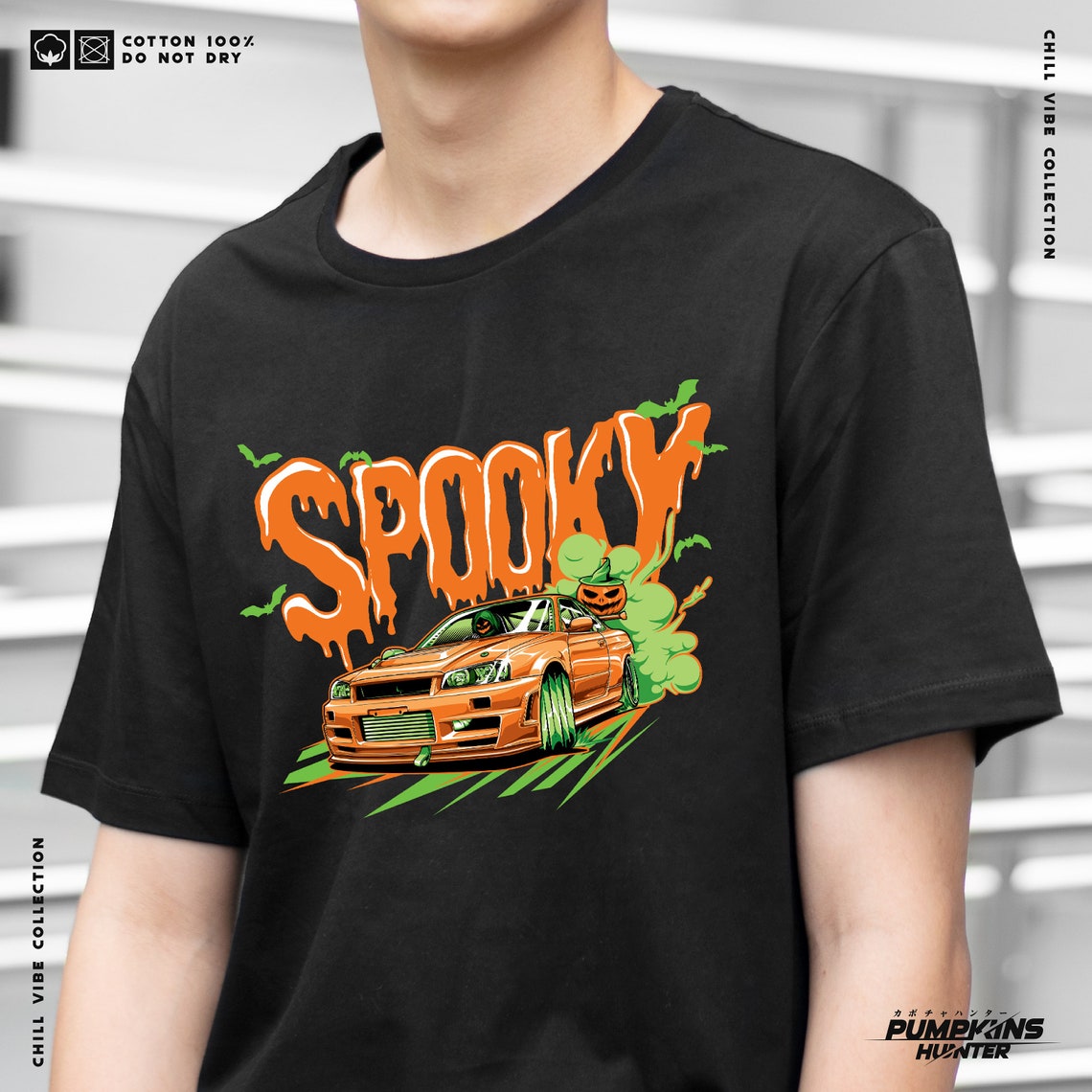 Halloween Pumpkin R34 T-shirt: JDM Car Lover Gift - Etsy