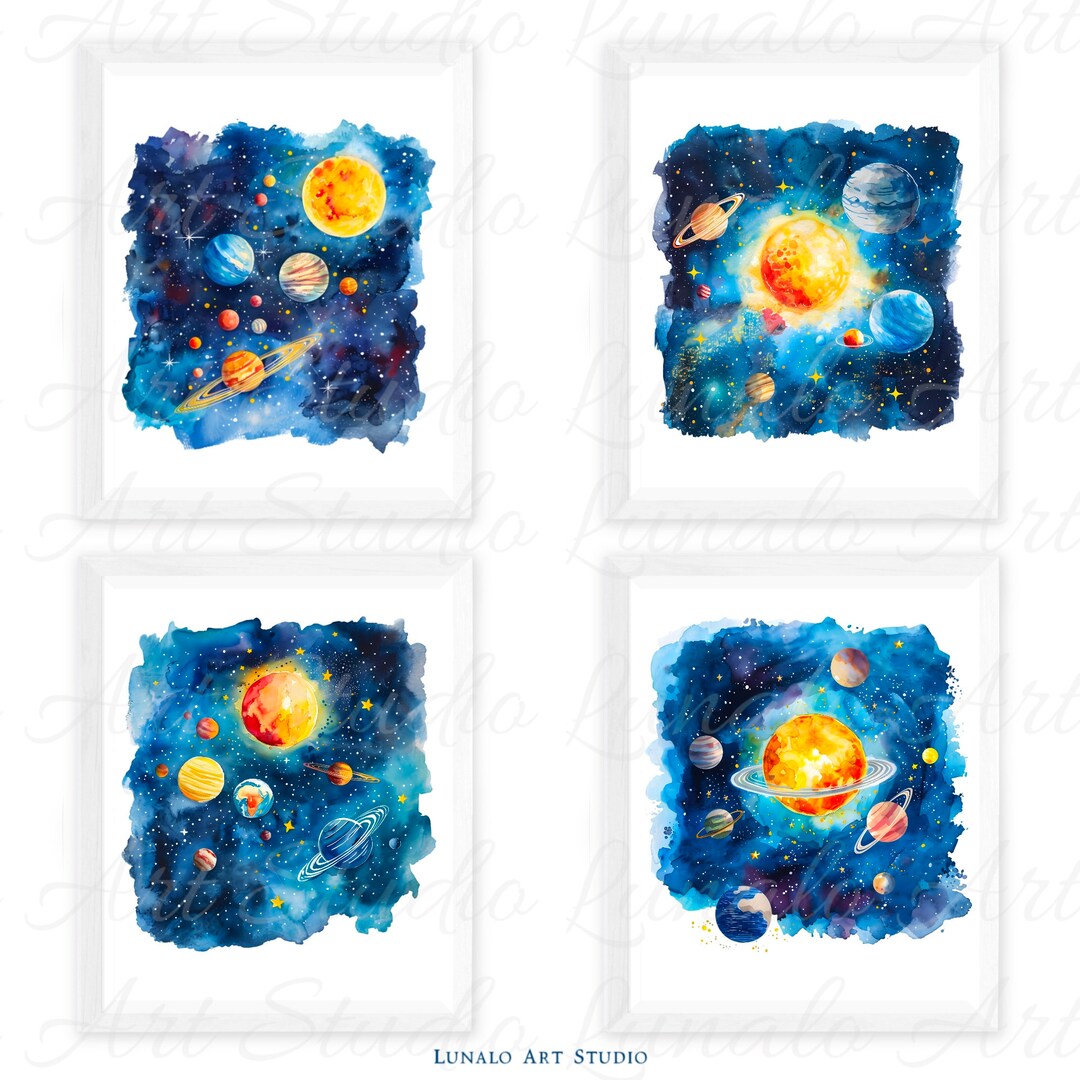 Space Print Bundle, 28 Planet Prints, Solar System Prints, Mercury ...