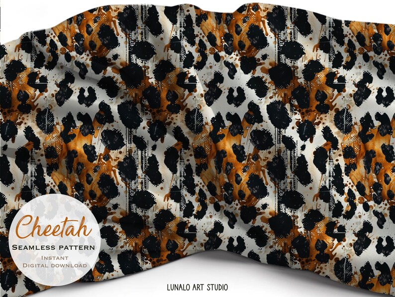 Cheetah Seamless Pattern, Bleach Effect Leopard Seamless Pattern ...