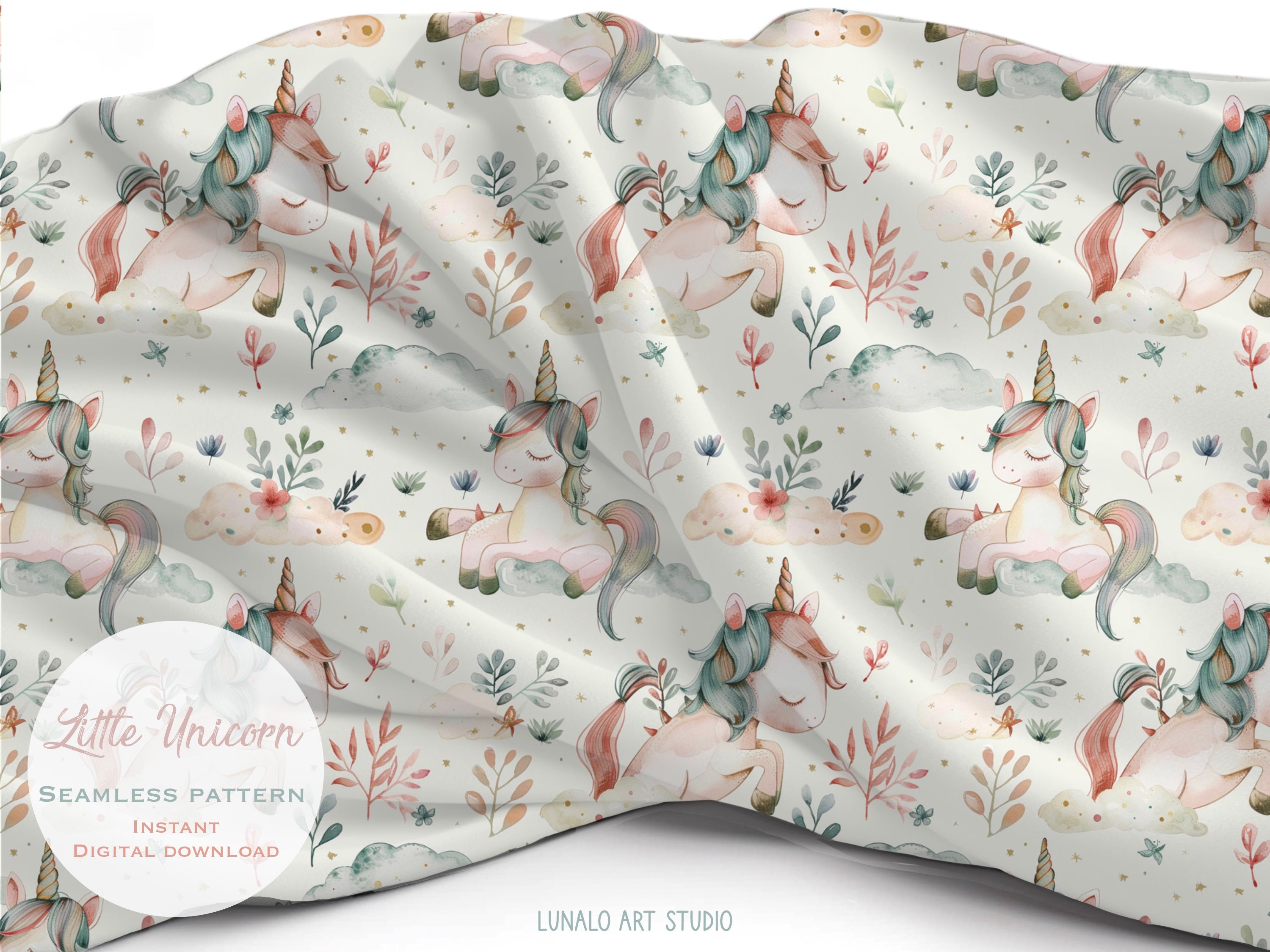 Unicorn Seamless Pattern, Unicorn Fabric Design, Surface Pattern ...