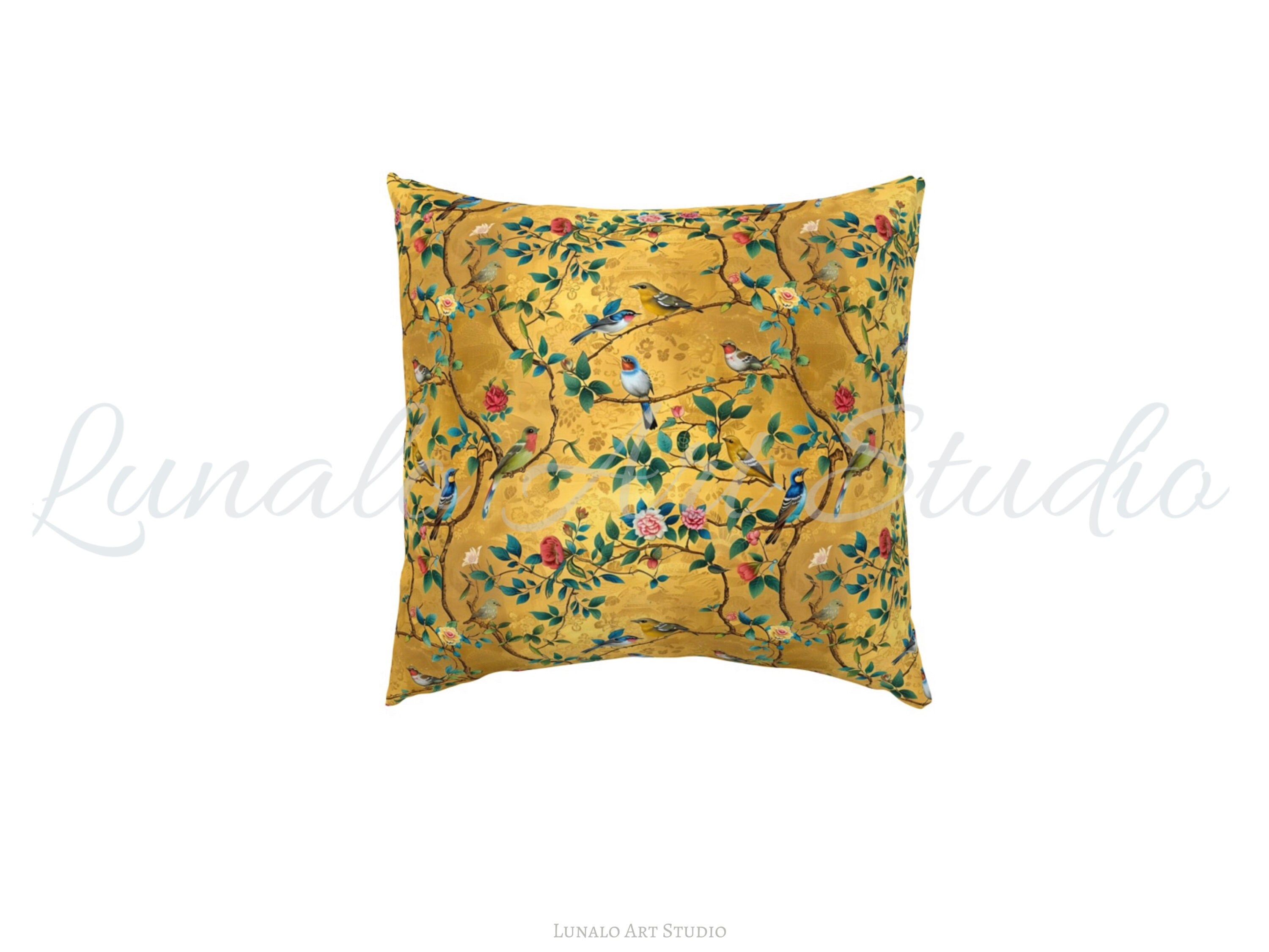 Chinoiserie Seamless Pattern, Gold Chinoiserie Fabric Design, Surface ...