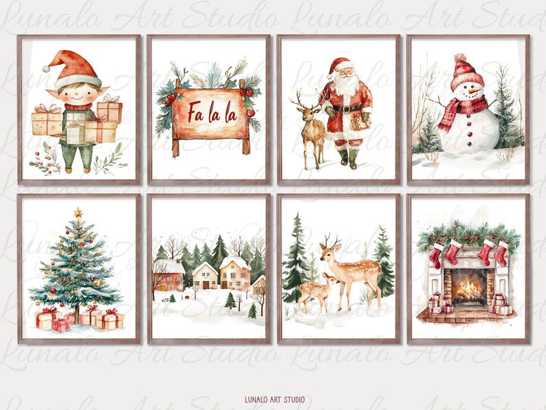 Christmas Prints Set of 20 Christmas Print Set Christmas Decor Festive ...