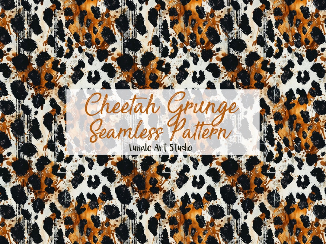 Distressed Cheetah & Leopard Seamless Pattern: Bleached Digital Paper ...