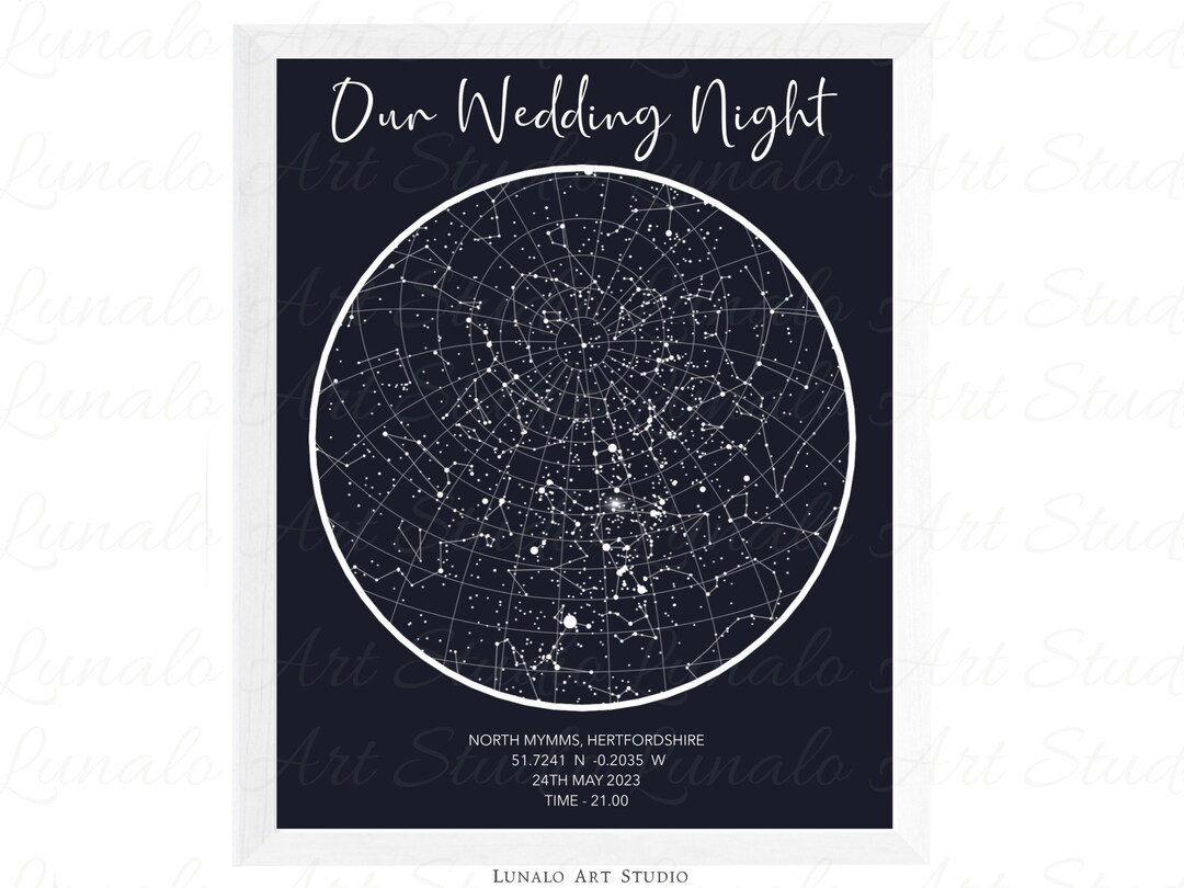Custom Star Map Star Map by Date Constellation Map Wedding Gifts Couple ...