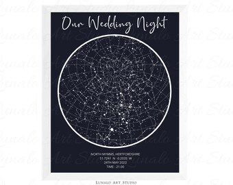 Custom Star Map Star Map by Date Constellation Map Wedding Gifts Couple ...