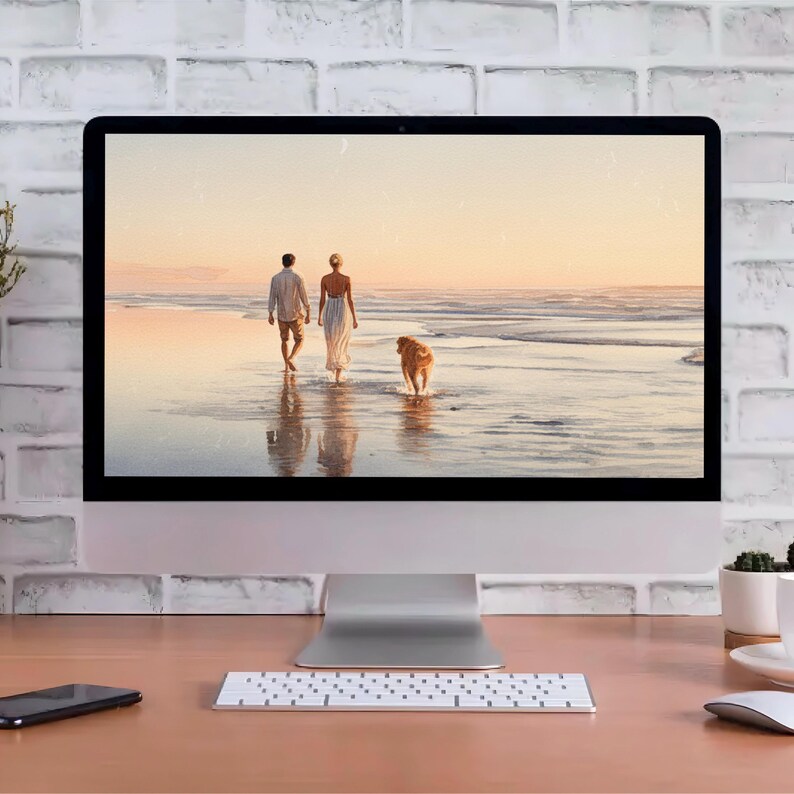 Custom Desktop Wallpaper, Watercolor Painting for Computer Screen ...