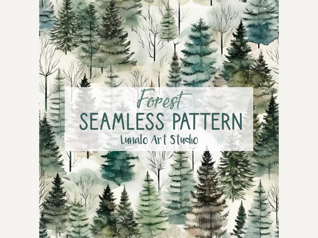 Forest Seamless Pattern, Trees Surface Patterns, Repeat, Tree, Nature ...
