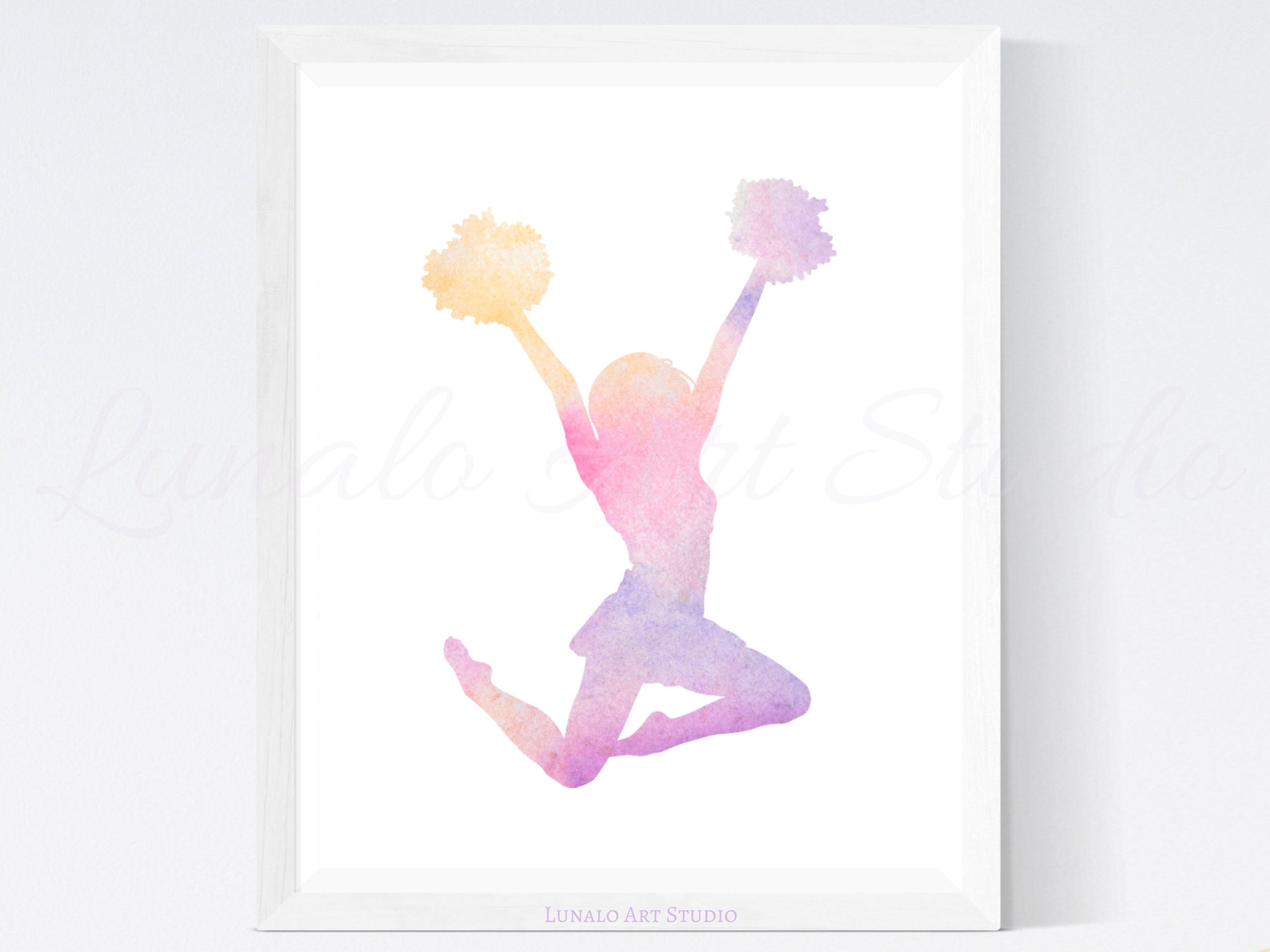 Personalised Prints for Her Cheerleader Set of 3 Prints, Name Wall Art ...