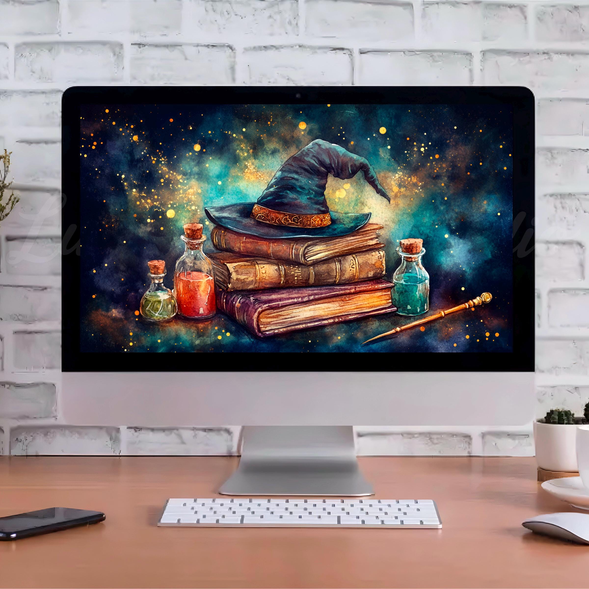 Wizarding Desktop Wallpaper, Wizard Inspired Background, Castle ...