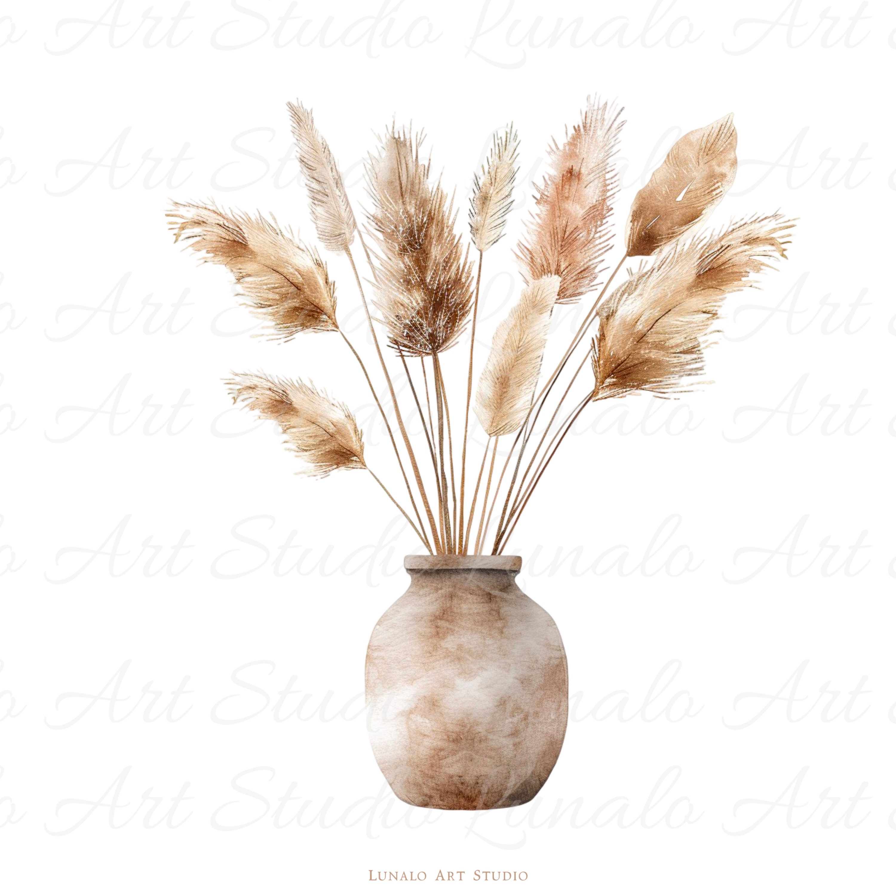 Pampas Grass Clipart Png Pampas Grass Card Making Wall Art Watercolor Clipart Pampas Grass Png