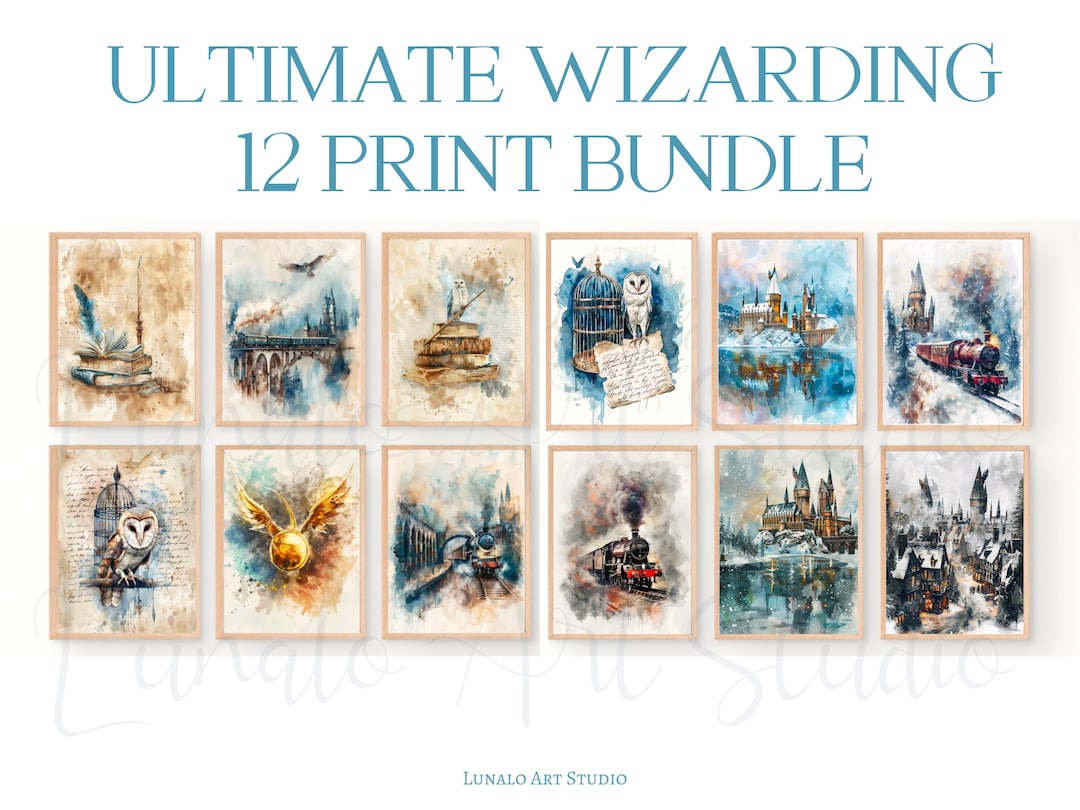 Wizard Posters 12 Digital Prints, Wizard School Print, Wizard Room ...