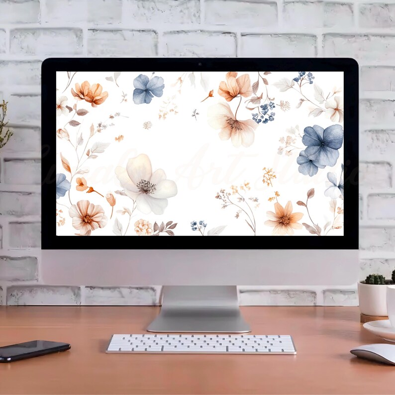 Elegant Desktop Wallpaper, Flowers, Watercolour Vintage, Delicate ...