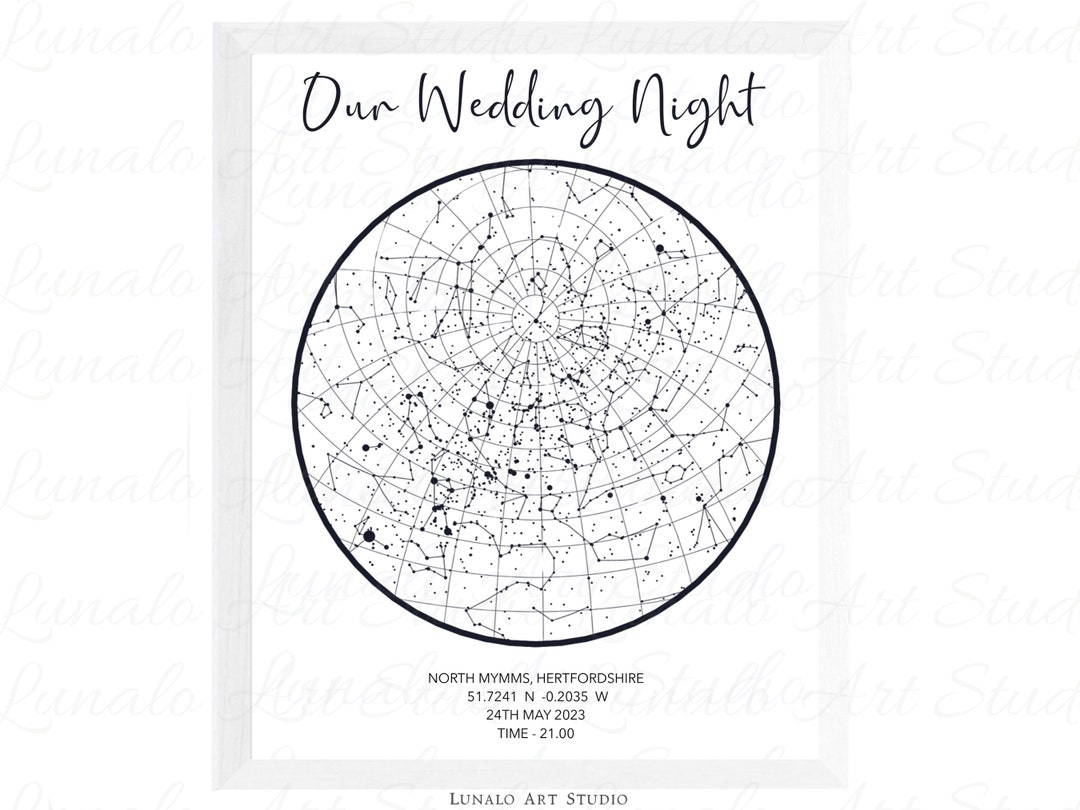 Custom Star Map Star Map by Date Constellation Map Wedding Gifts Couple ...