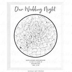 Custom Star Map Star Map by Date Constellation Map Wedding Gifts Couple ...