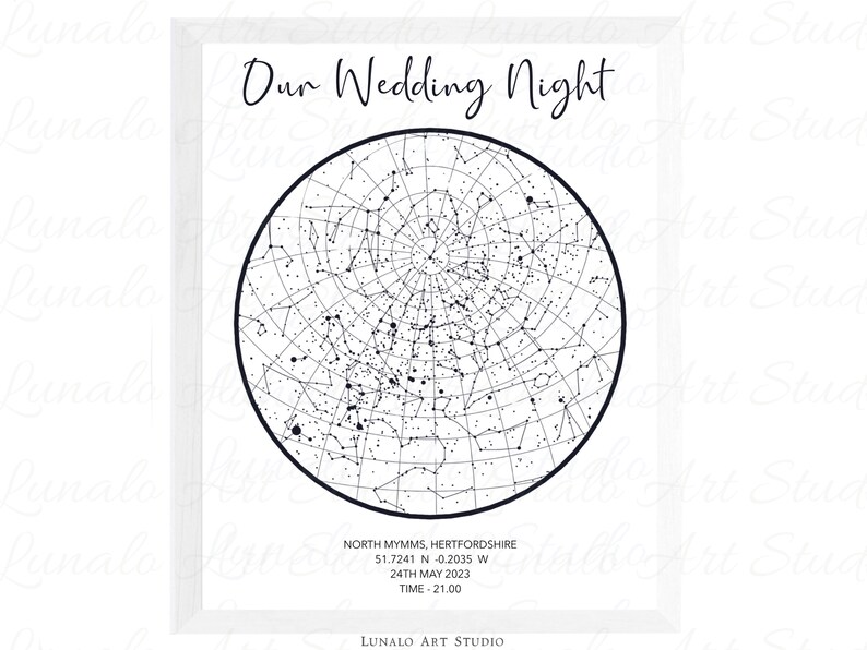 Custom Star Map Star Map by Date Constellation Map Wedding Gifts Couple ...