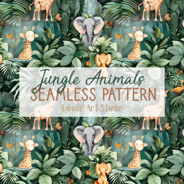 Jungle Animals Seamless Patterns - Etsy Hong Kong