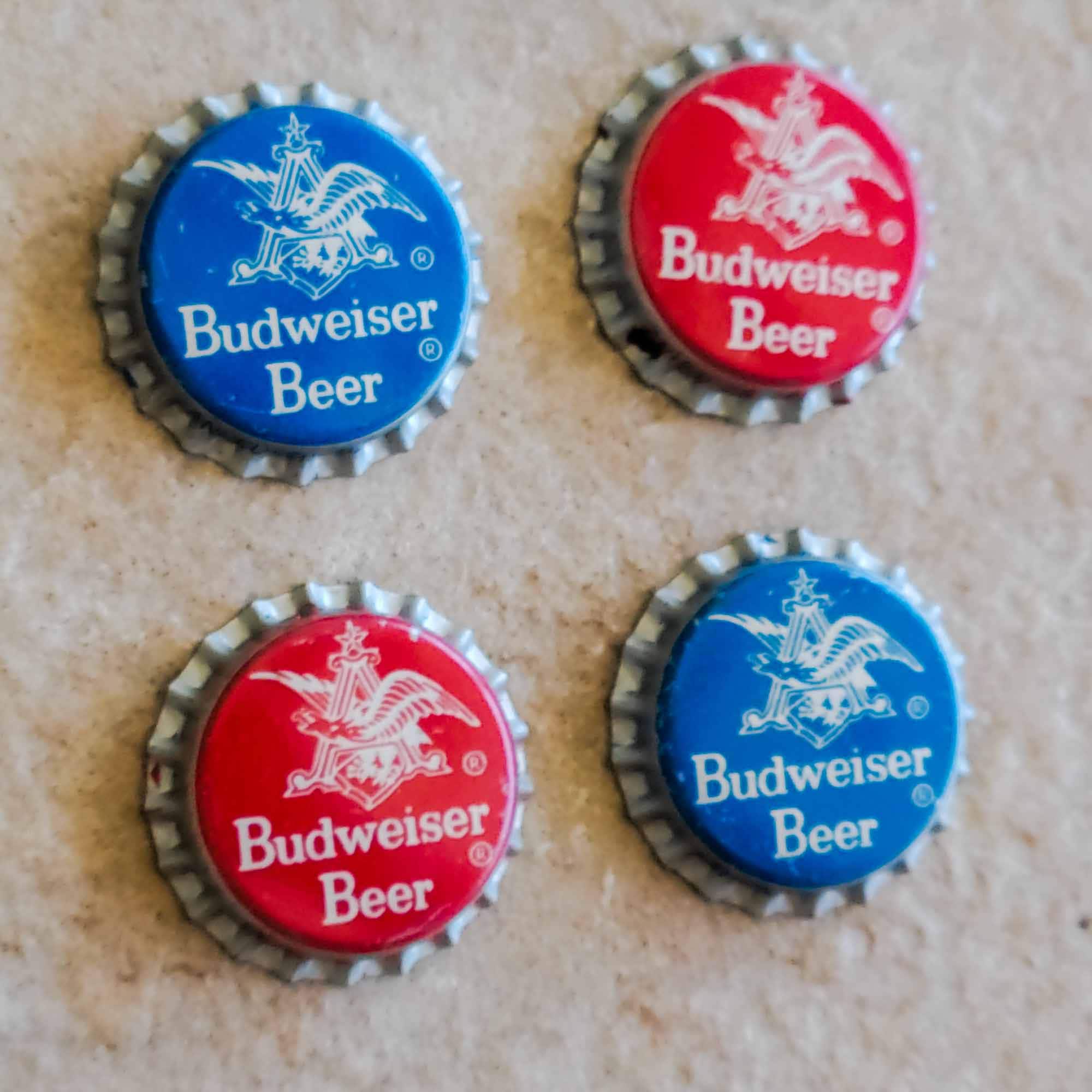 Budweiser Beer Bottle Caps Unused Red Blue Two Each Flying - Etsy