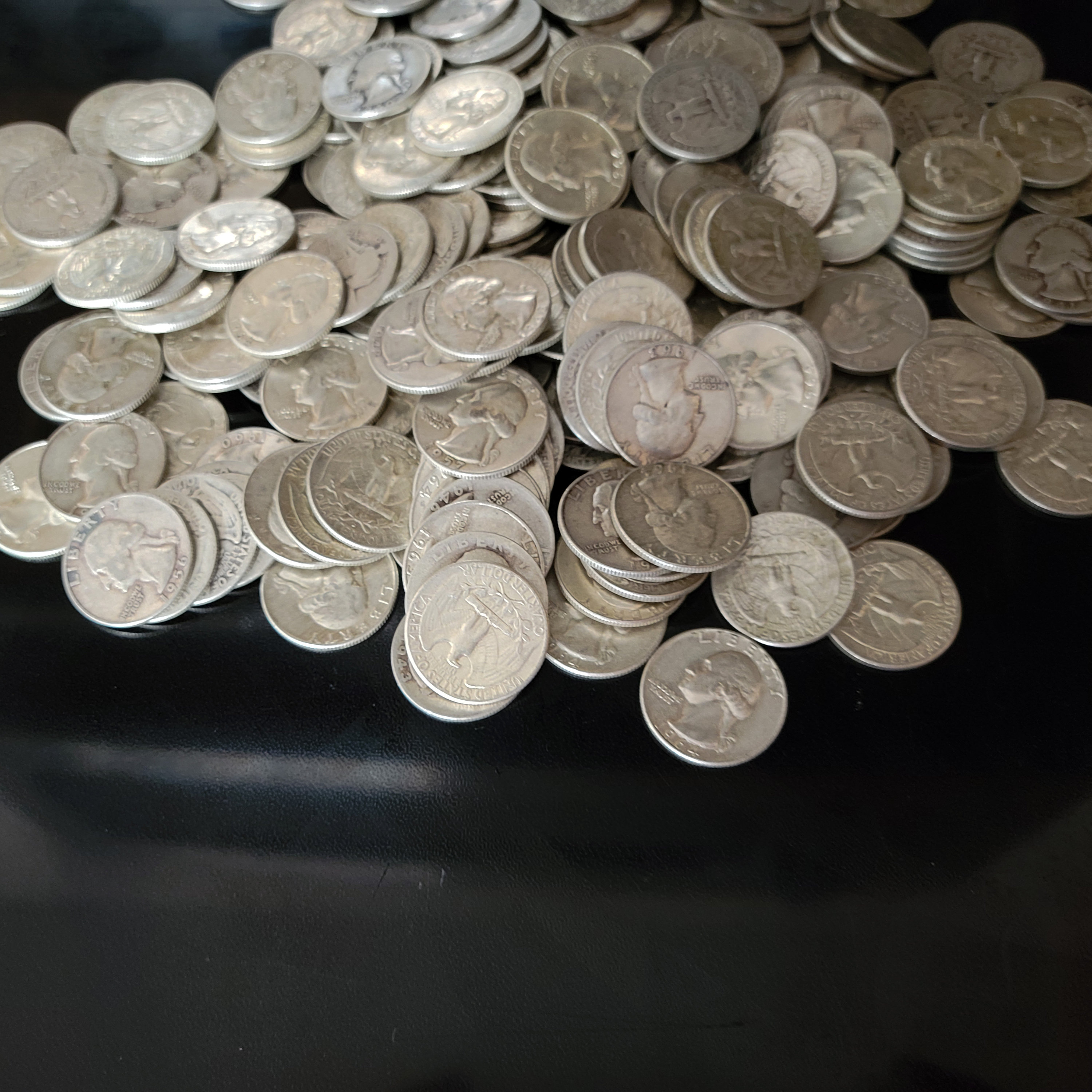 Vintage Washington Quarters 90% Silver Circulated Lot of 10 Coins ...