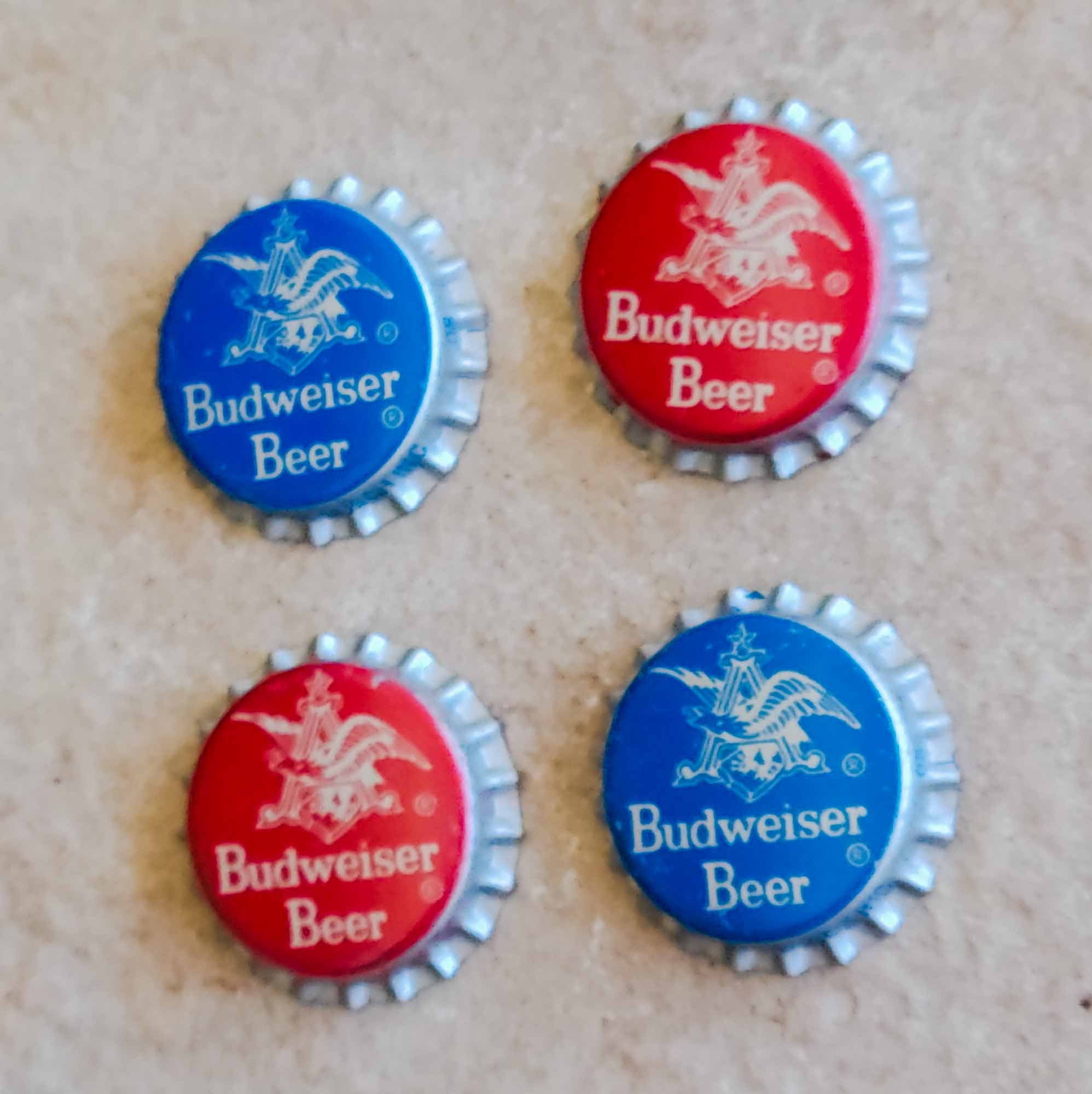 Budweiser Beer Bottle Caps Unused Red Blue Two Each Flying - Etsy