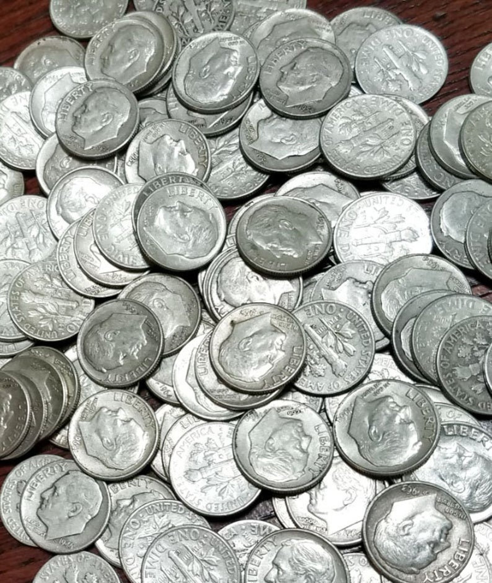 Vintage US Roosevelt Dimes: 90% Junk Silver, Lot of 40 - Etsy