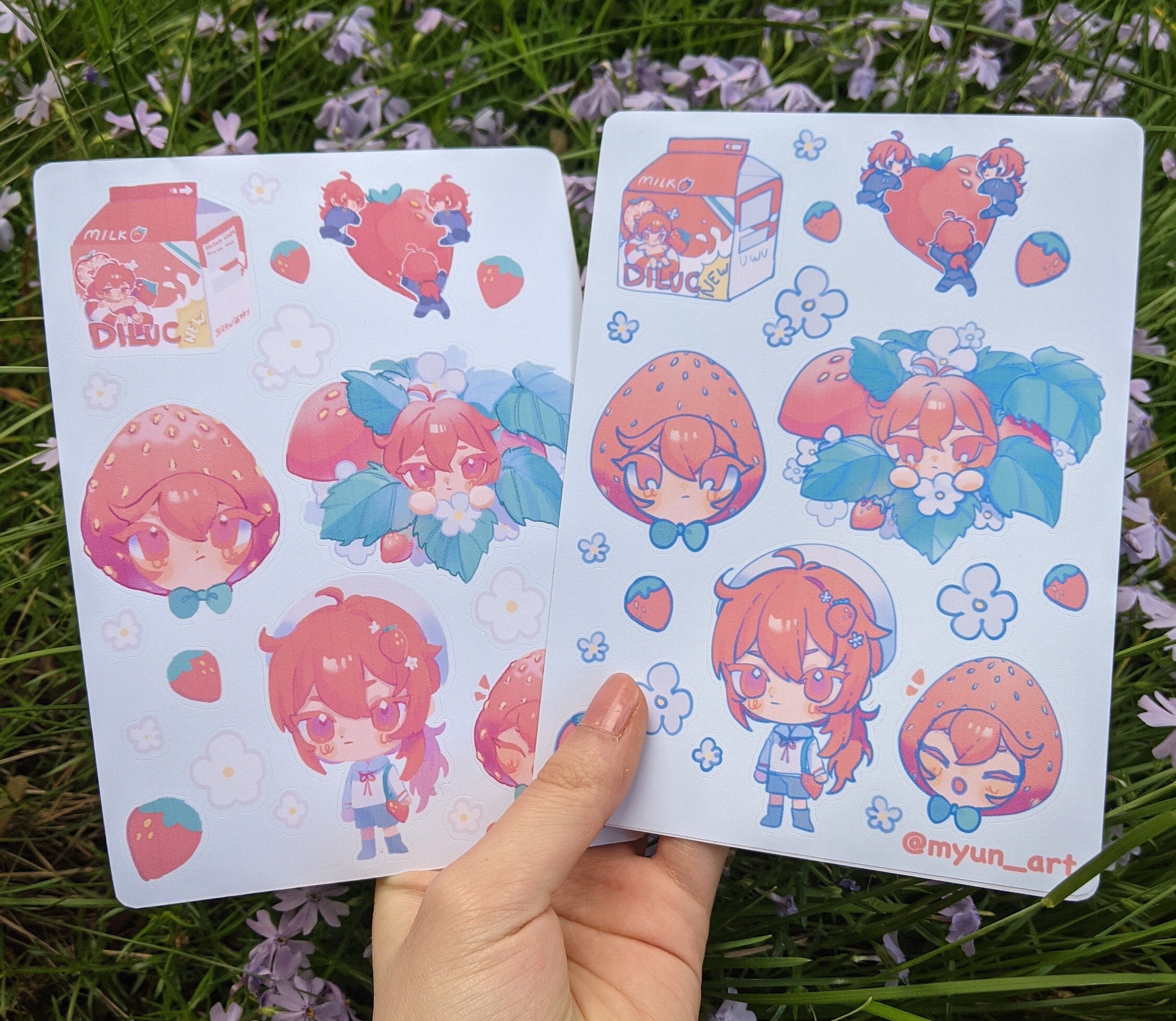 Craft Supplies & Tools Paper, Party & Kids strawberry diluc sticker ...