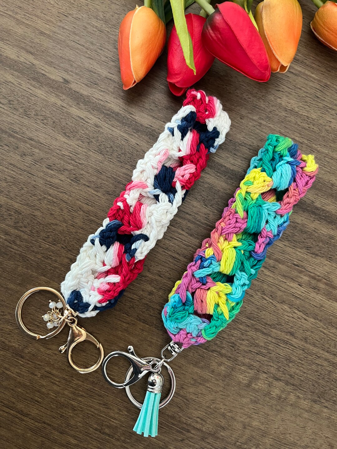 Jewel Wristlet CROCHET PATTERN - the Jewel Keychain - Wristlet - Boho ...