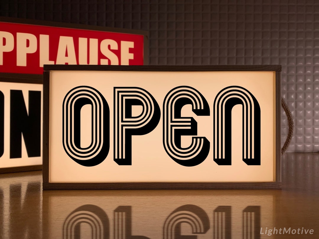 Open Light Box Light up Sign Illuminated Open Sign Wine - Etsy