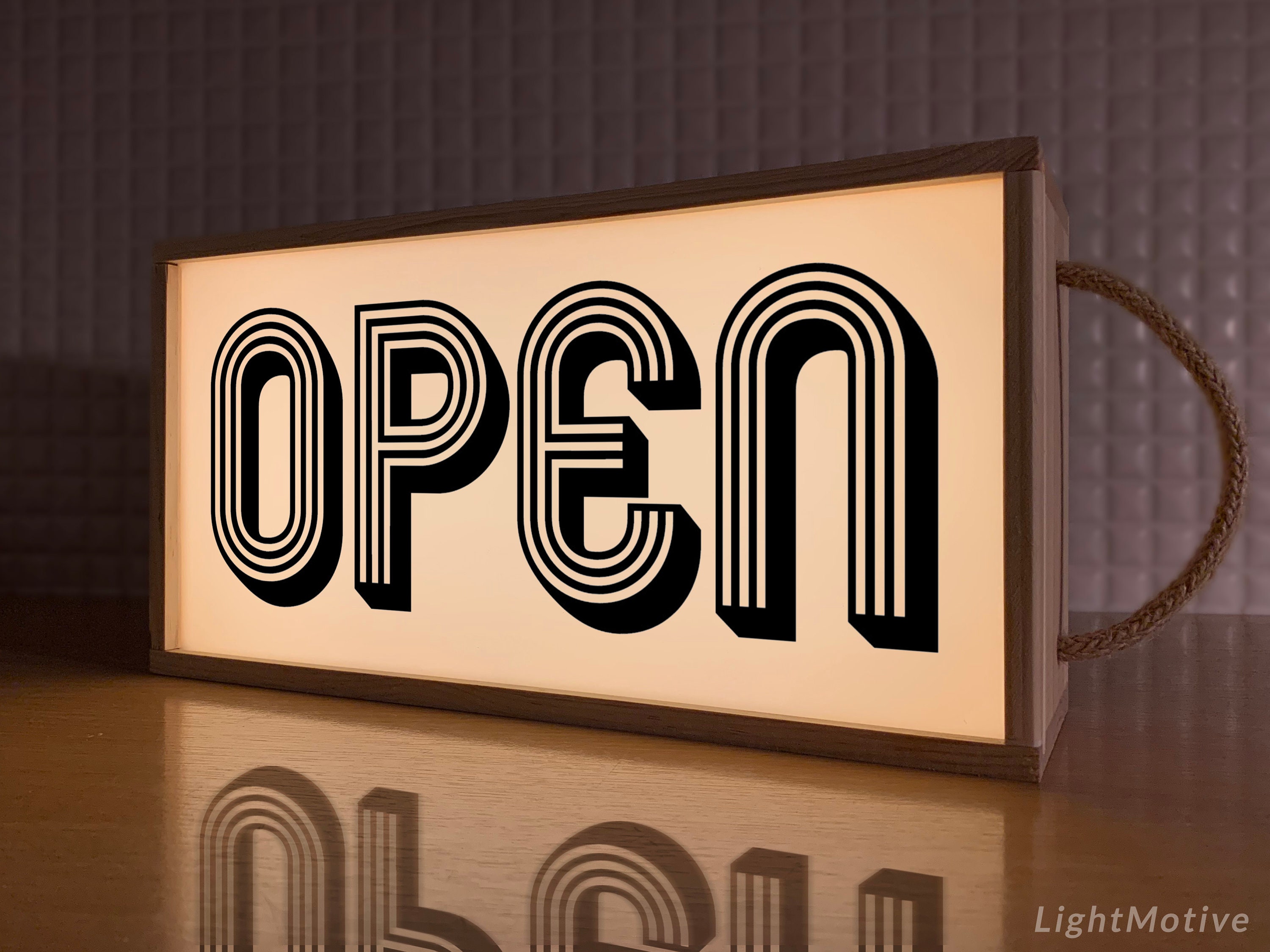 Open Light Box Light up Sign Illuminated Open Sign Wine - Etsy