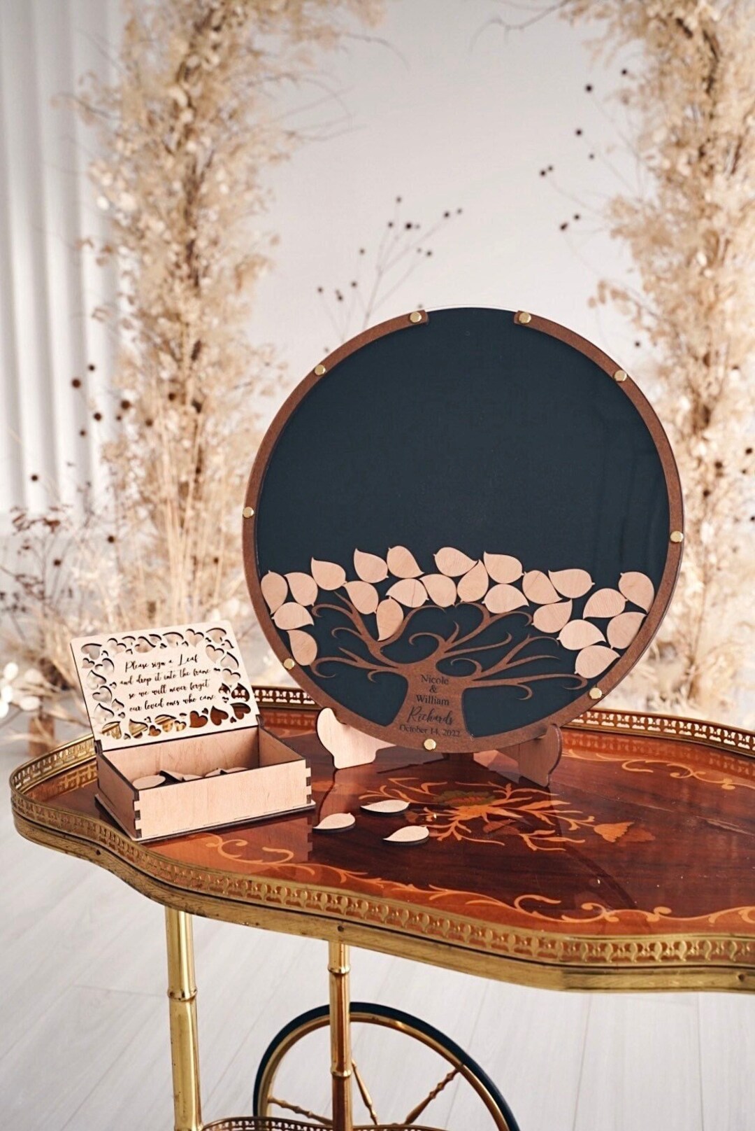 Wedding Guest Book Drop Box Alternative Wedding Guest Book Tree Fall ...