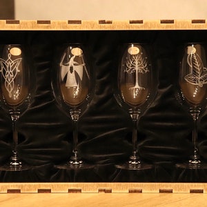 LOTR Wine Glasses Set Wine Glasses Set Unique LOTR Gift - Etsy