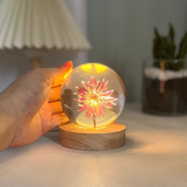 Resin Flower Lamp - Etsy