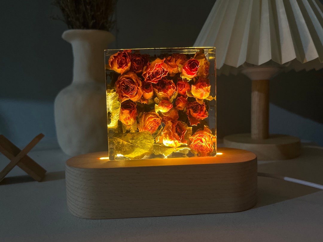 Red Rose Gifts for Her Flower in Resin Art Home Decor Bedroom Decor ...