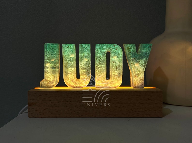 Resin Letters Lamp Ocean Light Seaside Resin Art Epoxy Resin Light Desk ...