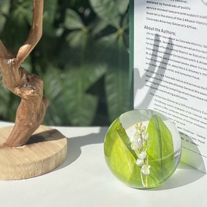 Lily of the Valley Resin Sphere: Preserved Flower Keepsake Botanical ...