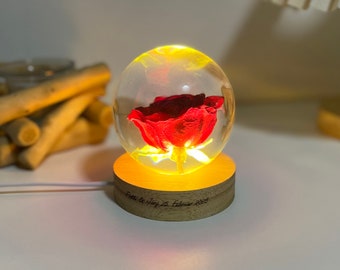 Red Rose Flower Epoxy Resin Cube - Roses Meaningful Girlfriend Home ...