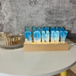 Resin Letters Lamp Ocean Light Seaside Resin Art Epoxy Resin Light Desk ...