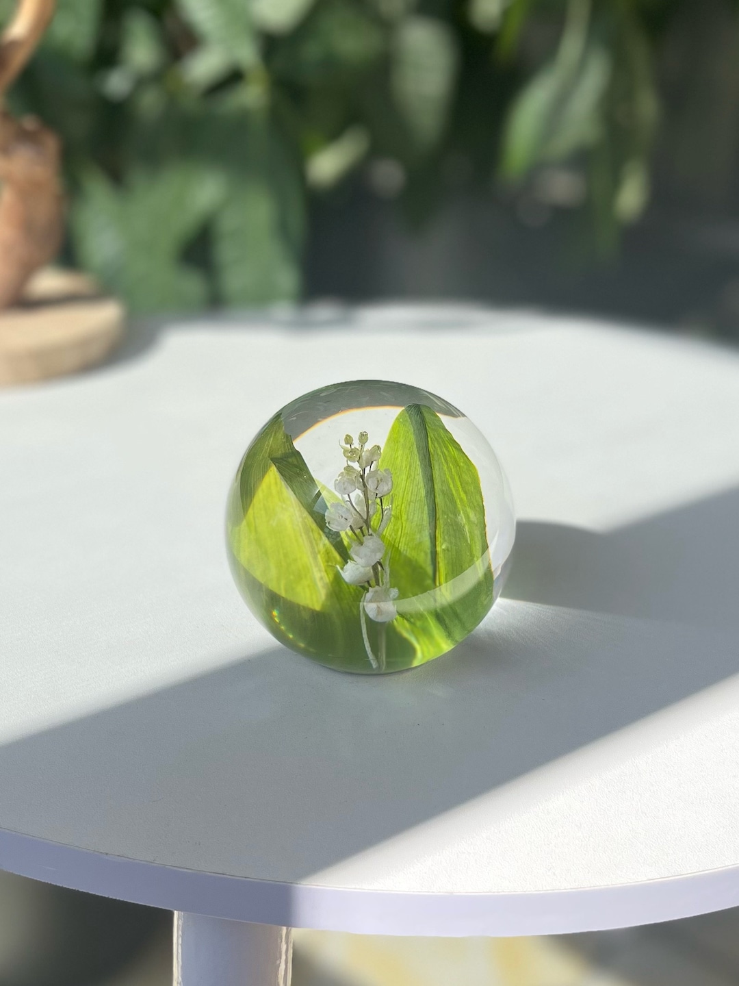 Lily of the Valley Resin Sphere: Preserved Flower Keepsake Botanical ...
