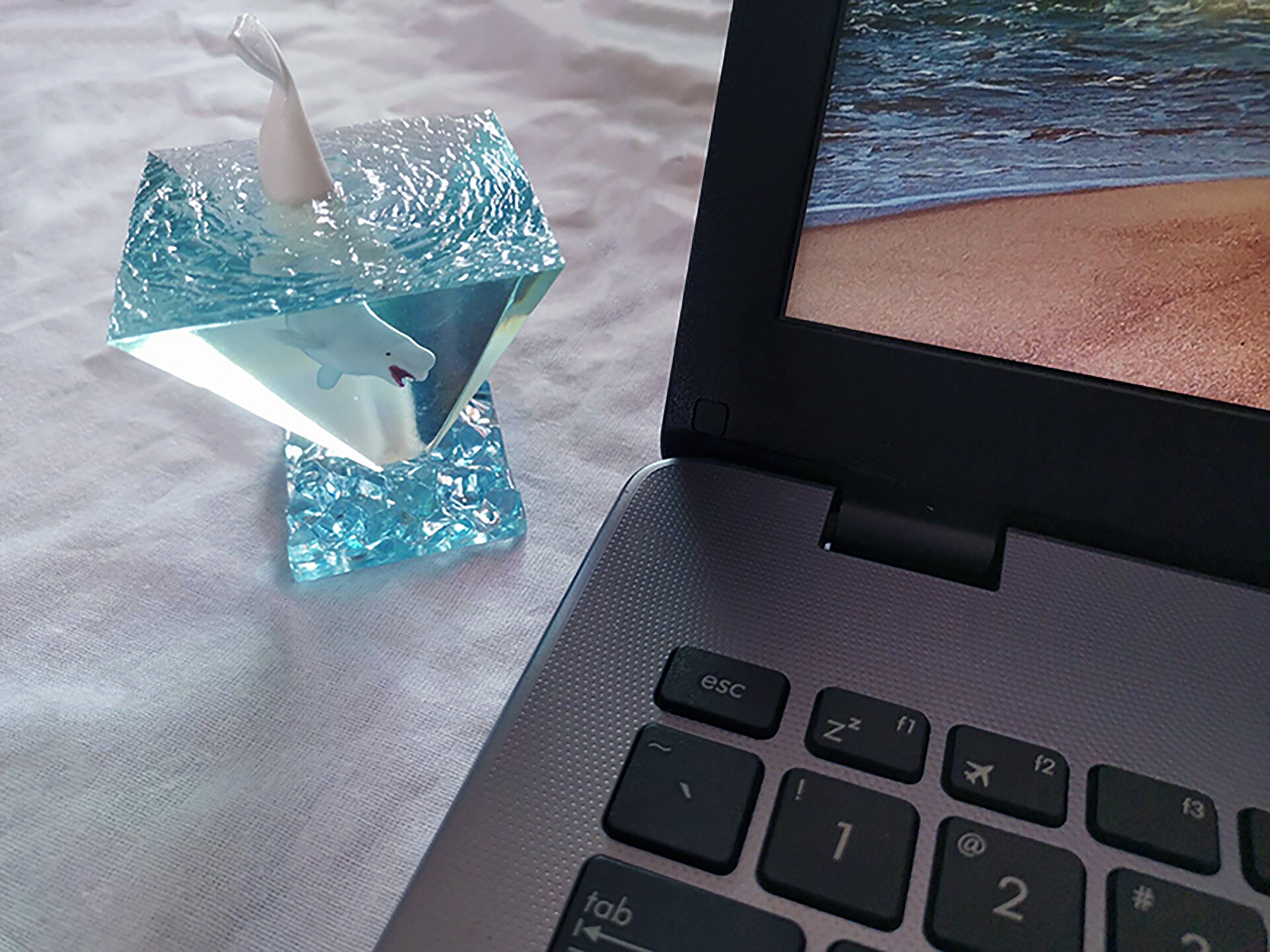 Resin Art Ocean Night Light Pyramid-shaped Ornaments the White | Etsy