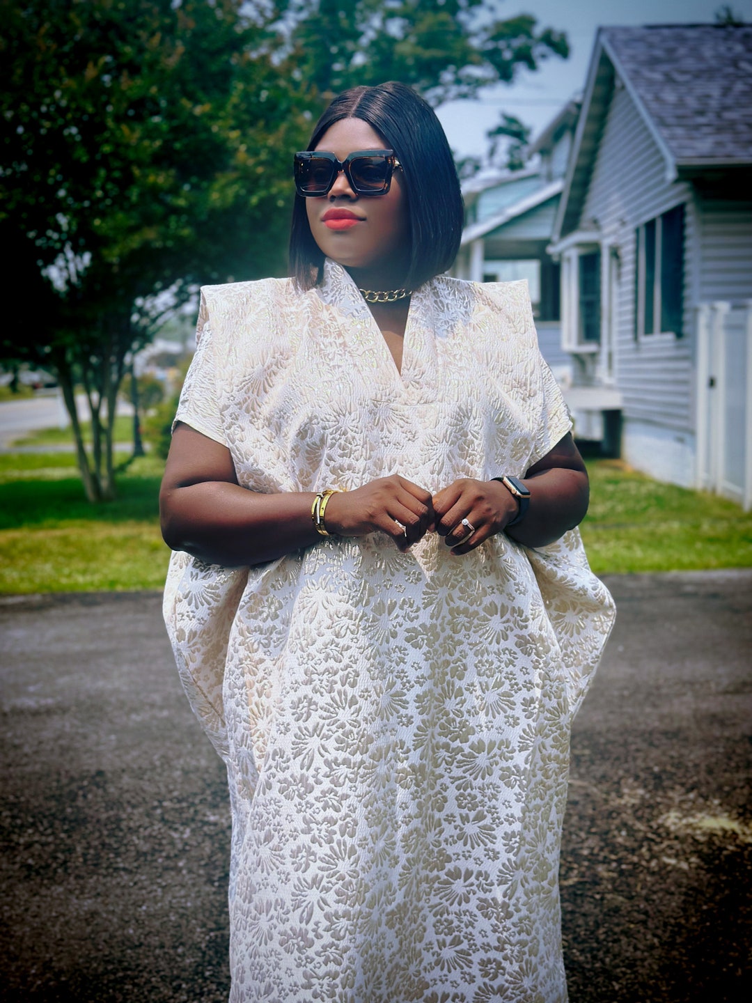 Rich Aunt Brocade Bubu, Kaftan Dress, Boubou, African Bubu Dress ...
