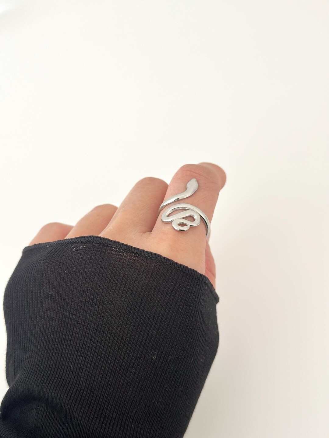 Stainless Steel Snake Ring, Adjustable Minimalist Fashion Jewelry - Etsy