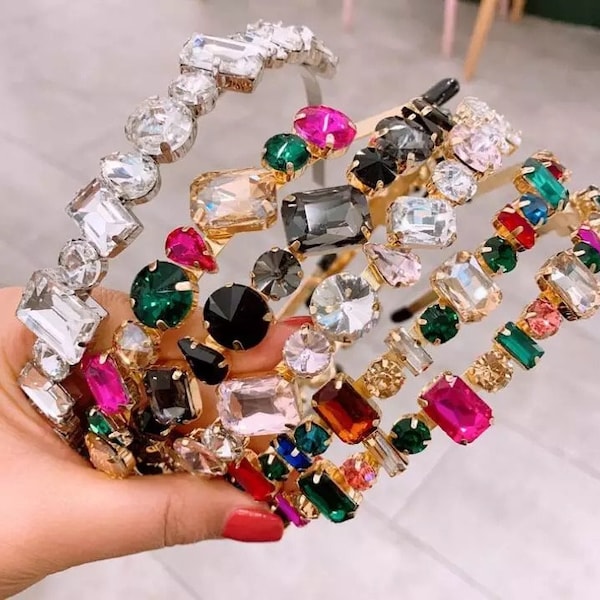 Rhinestone Headband - Etsy