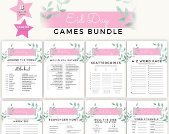 Eid Party Games Bundle / Purple Themed Eid Party Printable / Family Eid ...